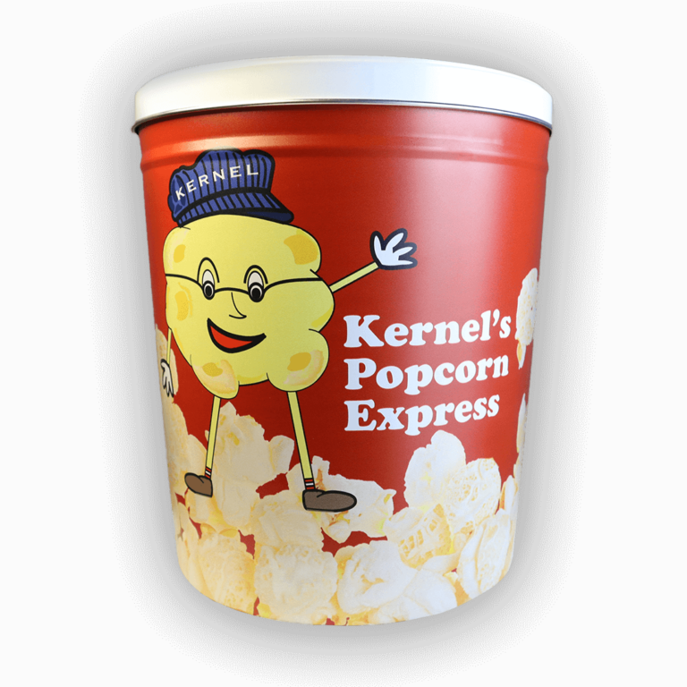 Custom Popcorn Tins | Kernel's Popcorn Express | Wichita, KS